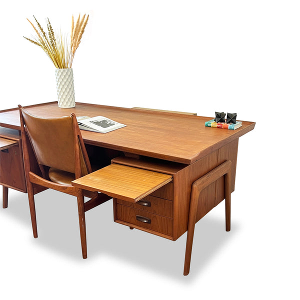 XL Teak Executive Desk by Hovmand-Olsen - Decade Five Furniture Co.