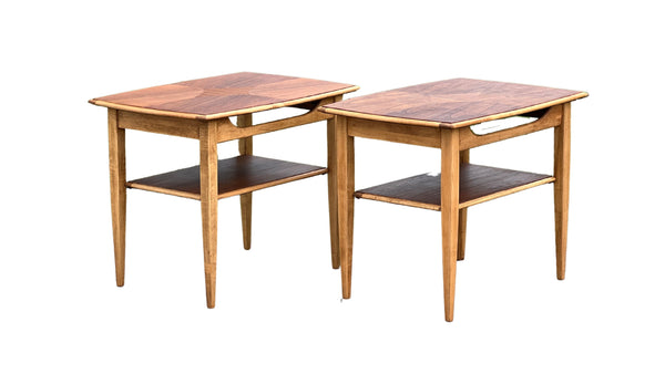 Walnut and Birch End Tables - Decade Five Furniture Co.