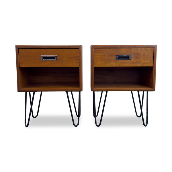 Pair of Teak Nightstands - Decade Five Furniture Co.