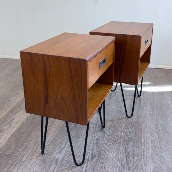 Pair of Teak Nightstands - Decade Five Furniture Co.