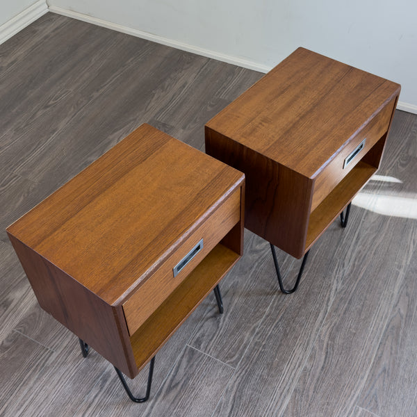 Pair of Teak Nightstands - Decade Five Furniture Co.