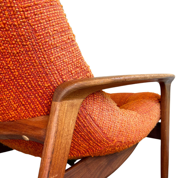 R. Huber Teak Scoop Chair and Ottoman - Decade Five Furniture Co.